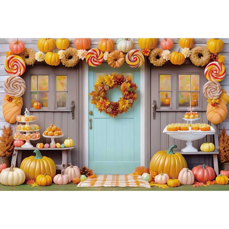 202 Autumn Thanksgiving Party Photography Studio Backdrop Pumpkin ...