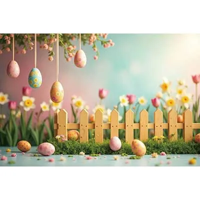 202 Easter Day Baby Photography Props Backdrop Bunny Rabbit Egg Tulip ...