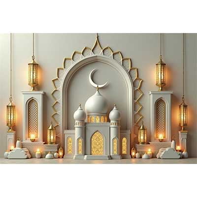 202 Eid al Fitr Backdrop Ramadan Mubarak Background Islamic Mosque ...