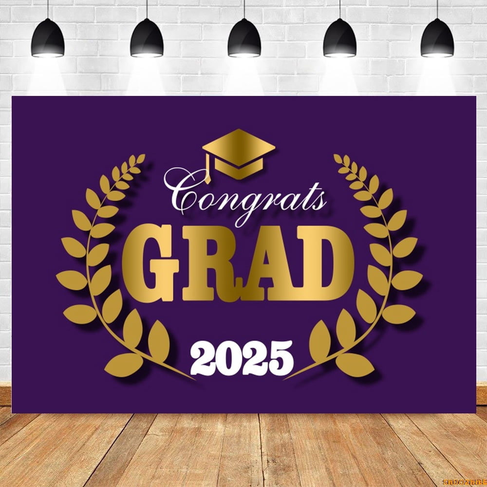202 Graduation Photography Backdrop Glitter Balloons Doctoral Hat Prom ...