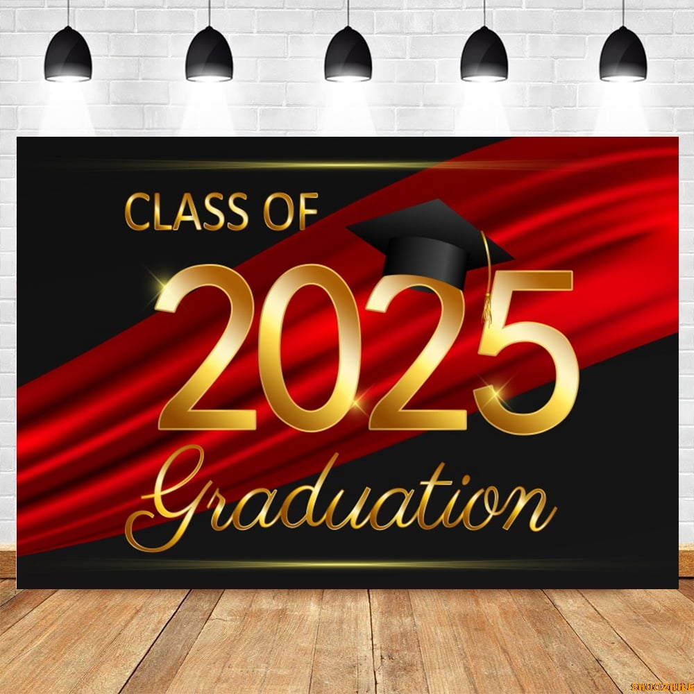 202 Graduation Photography Backdrop Glitter Balloons Doctoral Hat Prom ...