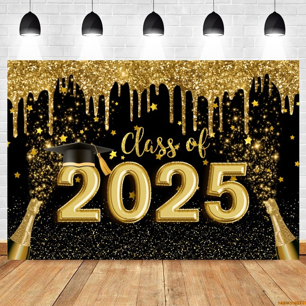 202 Graduation Photography Backdrop Glitter Balloons Doctoral Hat Prom ...