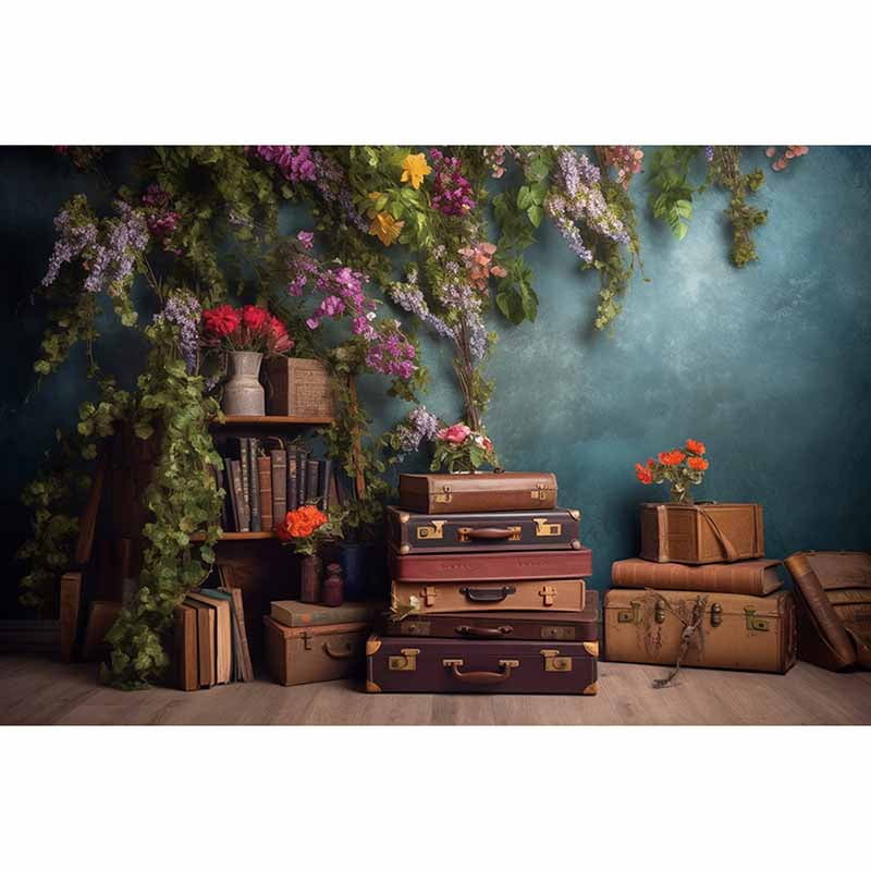 202 Graduation rations Backdrop School Party Luggage Hanging Flowers ...