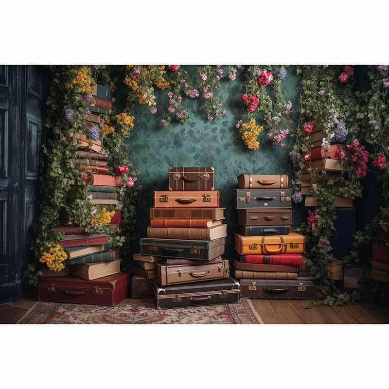 202 Graduation rations Backdrop School Party Luggage Hanging Flowers ...