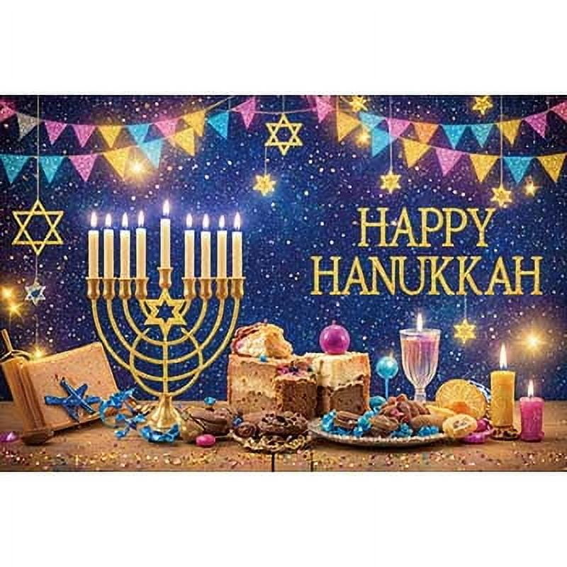 202 Happy Hanukkah Backdrops Nine-Branched Candlestick Party r ...
