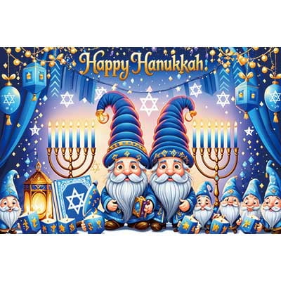202 Happy Hanukkah Backdrops Nine-Branched Candlestick Party r ...