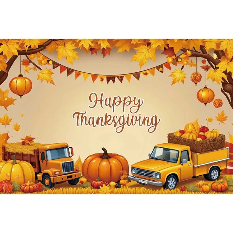 202 Happy Thanksgiving Photography Backdrop Custom Autumn Farm Harvest ...
