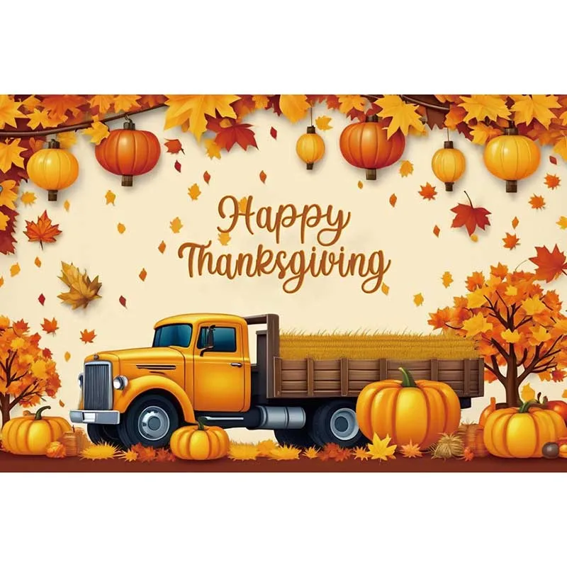 202 Happy Thanksgiving Photography Backdrop Custom Autumn Farm Harvest ...