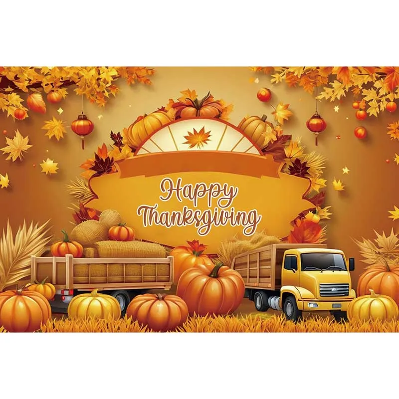 202 Happy Thanksgiving Photography Backdrop Custom Autumn Farm Harvest ...