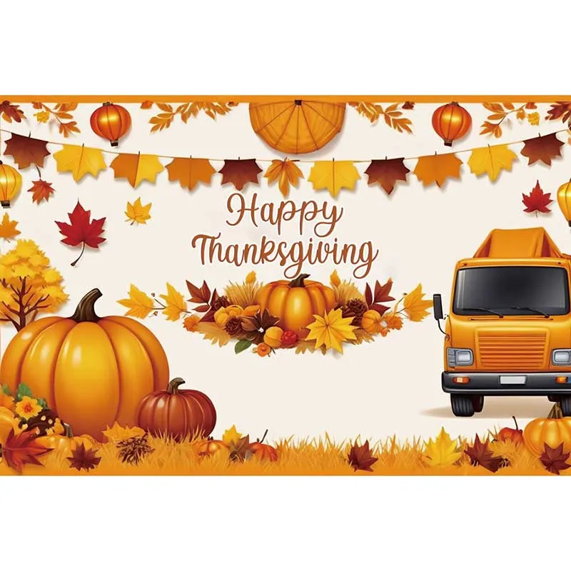 202 Happy Thanksgiving Photography Backdrop Custom Autumn Farm Harvest ...