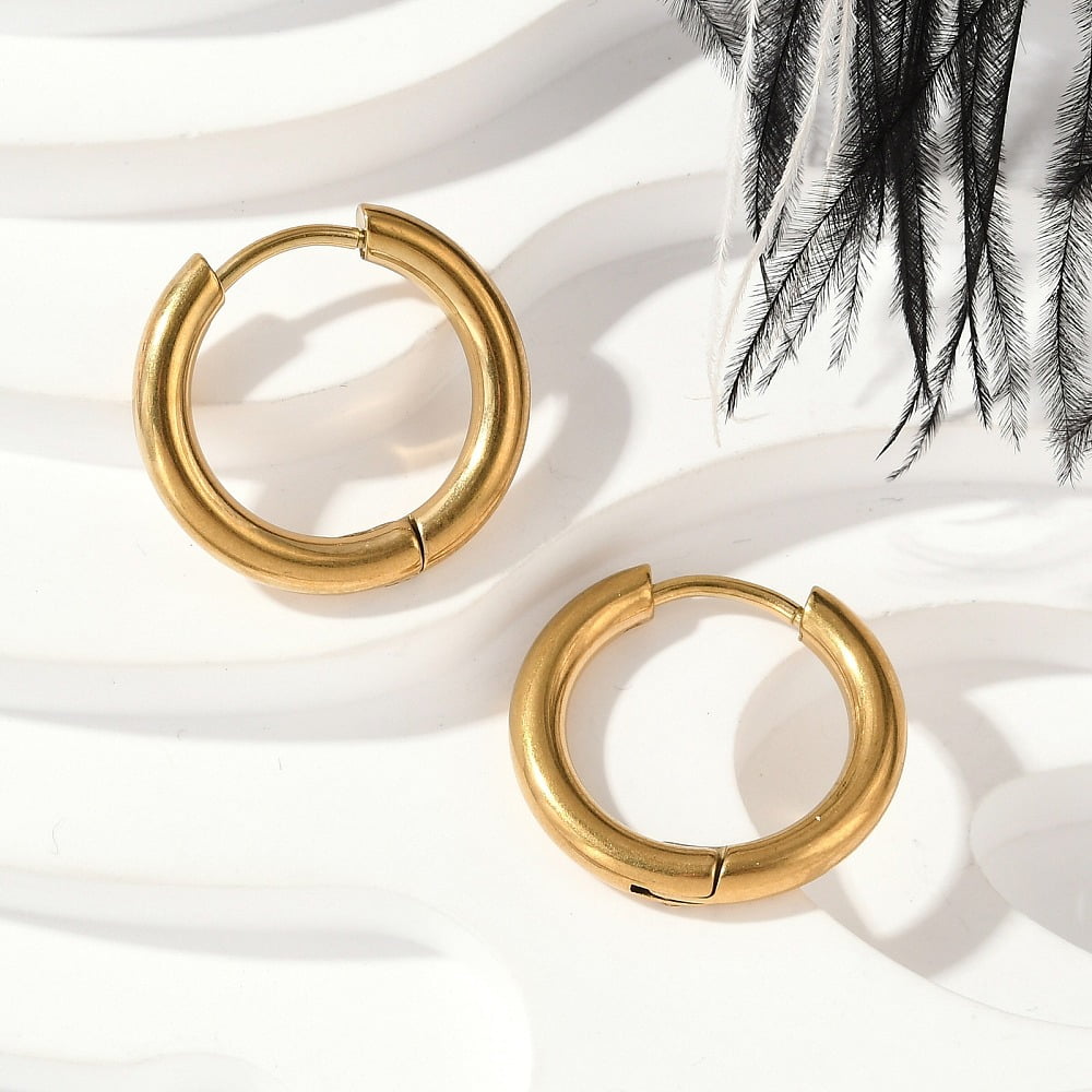 202 Stainless Steel Huggie Hoop Earrings Hypoallergenic Earrings with ...
