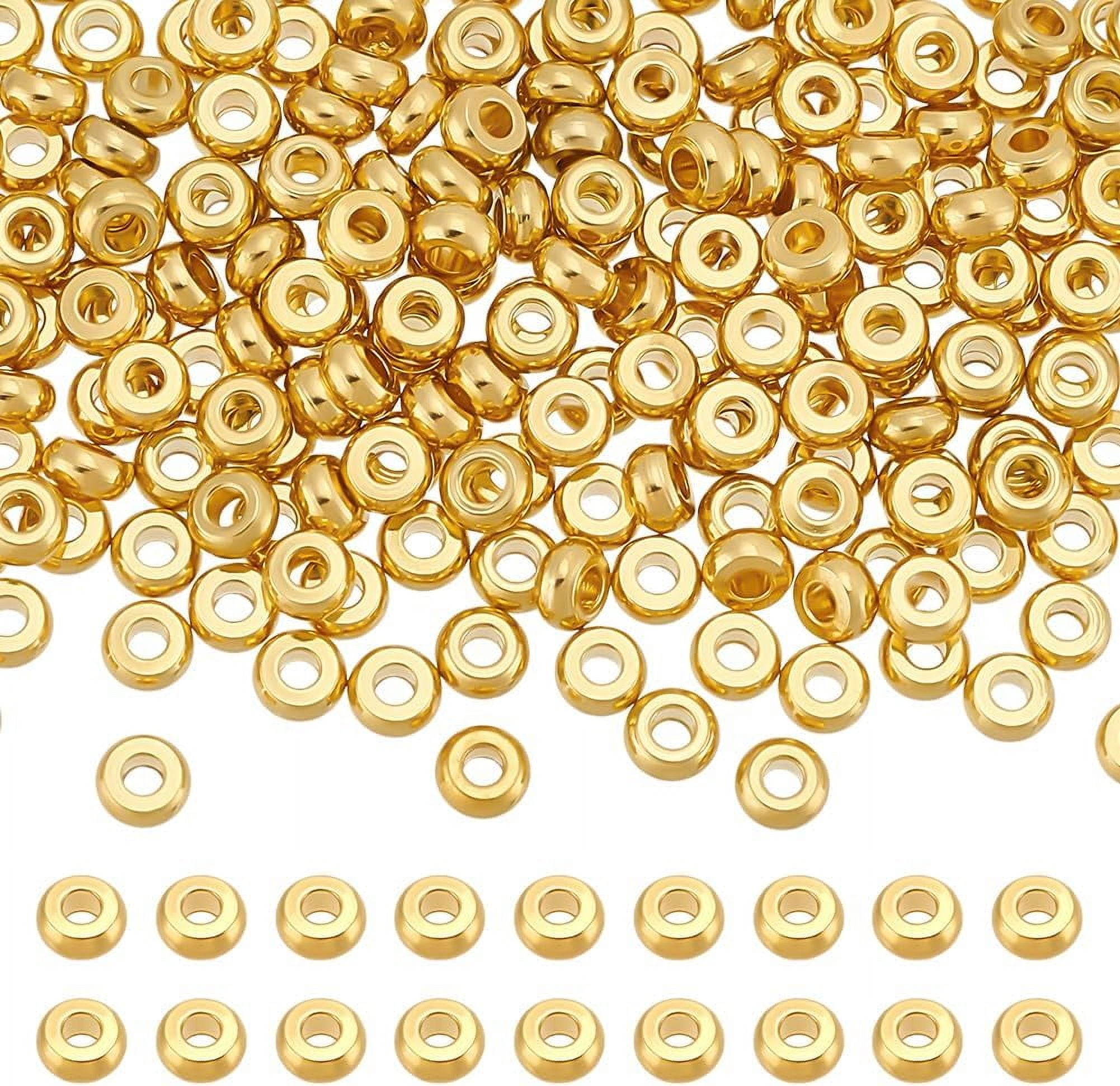 202 Stainless Steel Spacer Beads Disc/Flat Round Real 18K golden Plated ...