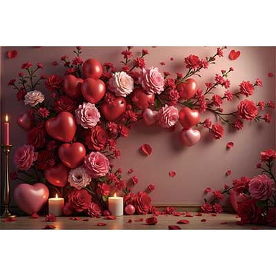 202 Valtine's Day Photography Background Draping Fabric tic Love Heart ...