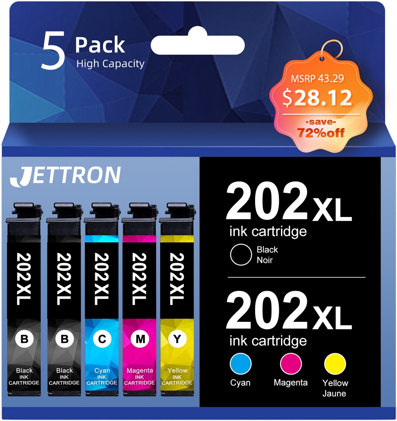 Epson 202XL Ink Cartridge 5-Pack for Workforce WF-2860 & Expression ...