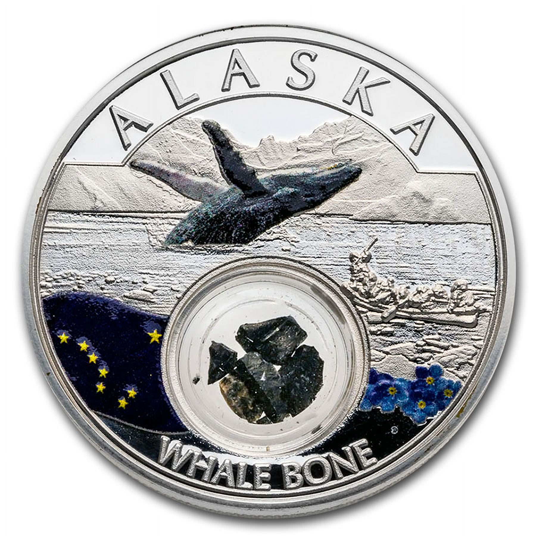 2020 1 oz Ag Treasures of the U.S. Alaska Whale Bone (Colorized ...