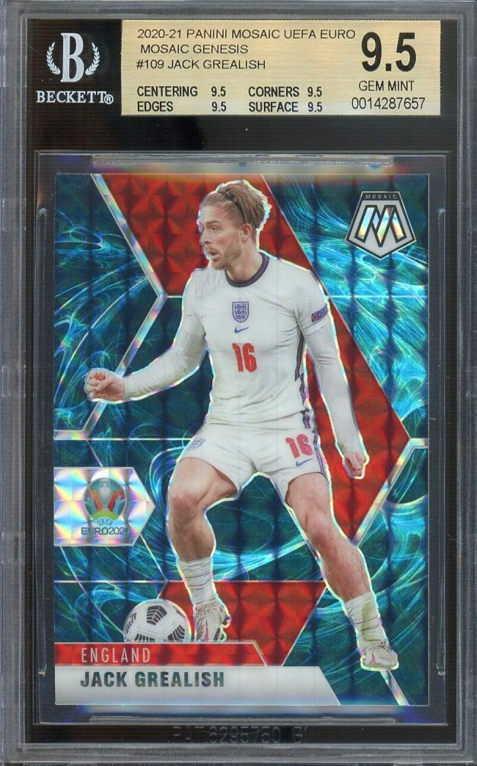 2020-21 Panini Mosaic UEFA Soccer SSP Genesis #109 Jack Grealish BGS 9.5 - Walmart.com