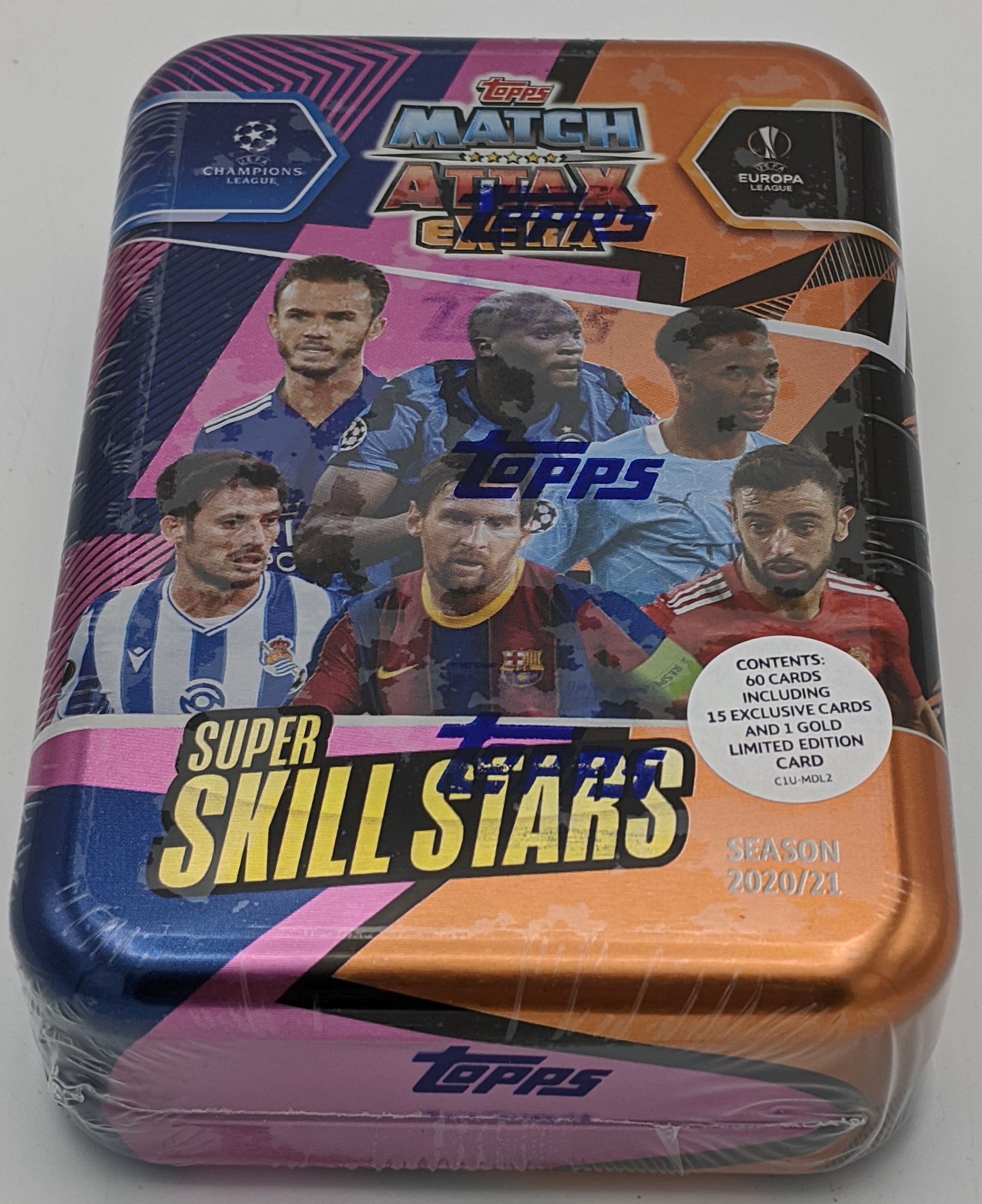 2020-21 Topps Match Attax Extra Super Skill Stars UEFA Soccer Tin ...