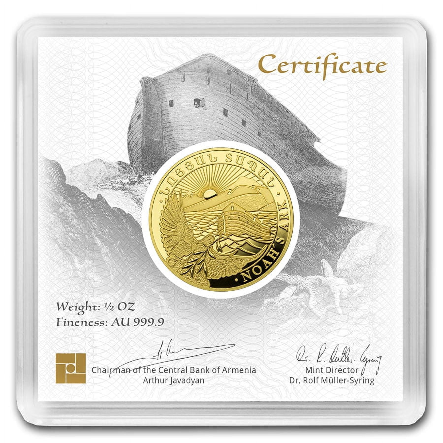 2020 Armenia 1/2 oz Gold 25,000 Dram Noah's Ark BU - Walmart.com