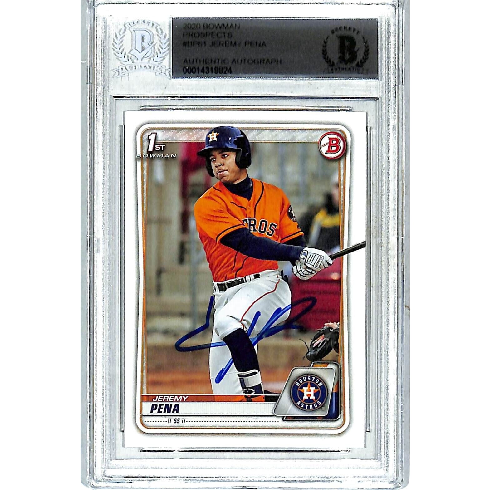 2020 Bowman Prospects JEREMY PENA Astros Rookie Signed Card #BP61 BAS ...