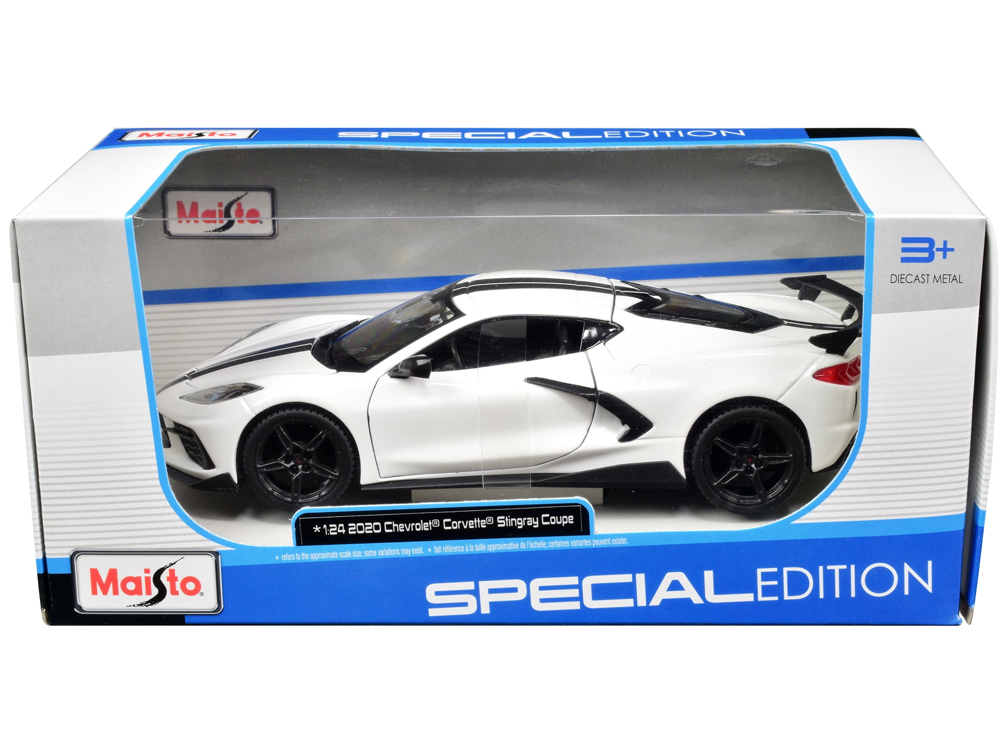 2020 Chevrolet Corvette Stingray Coupe White with Black Stripes ...