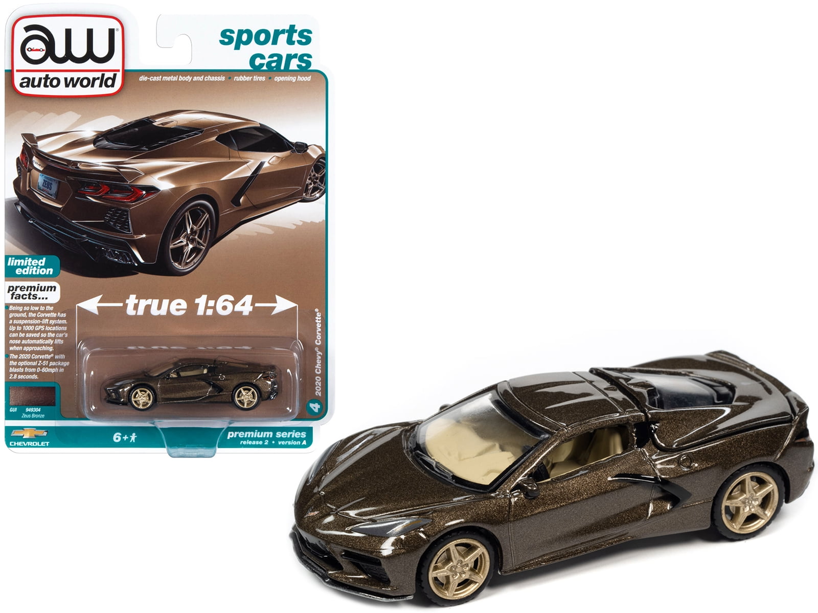 Auto World 2020 Chevrolet Corvette Zeus Bronze Metallic Sports Toy ...