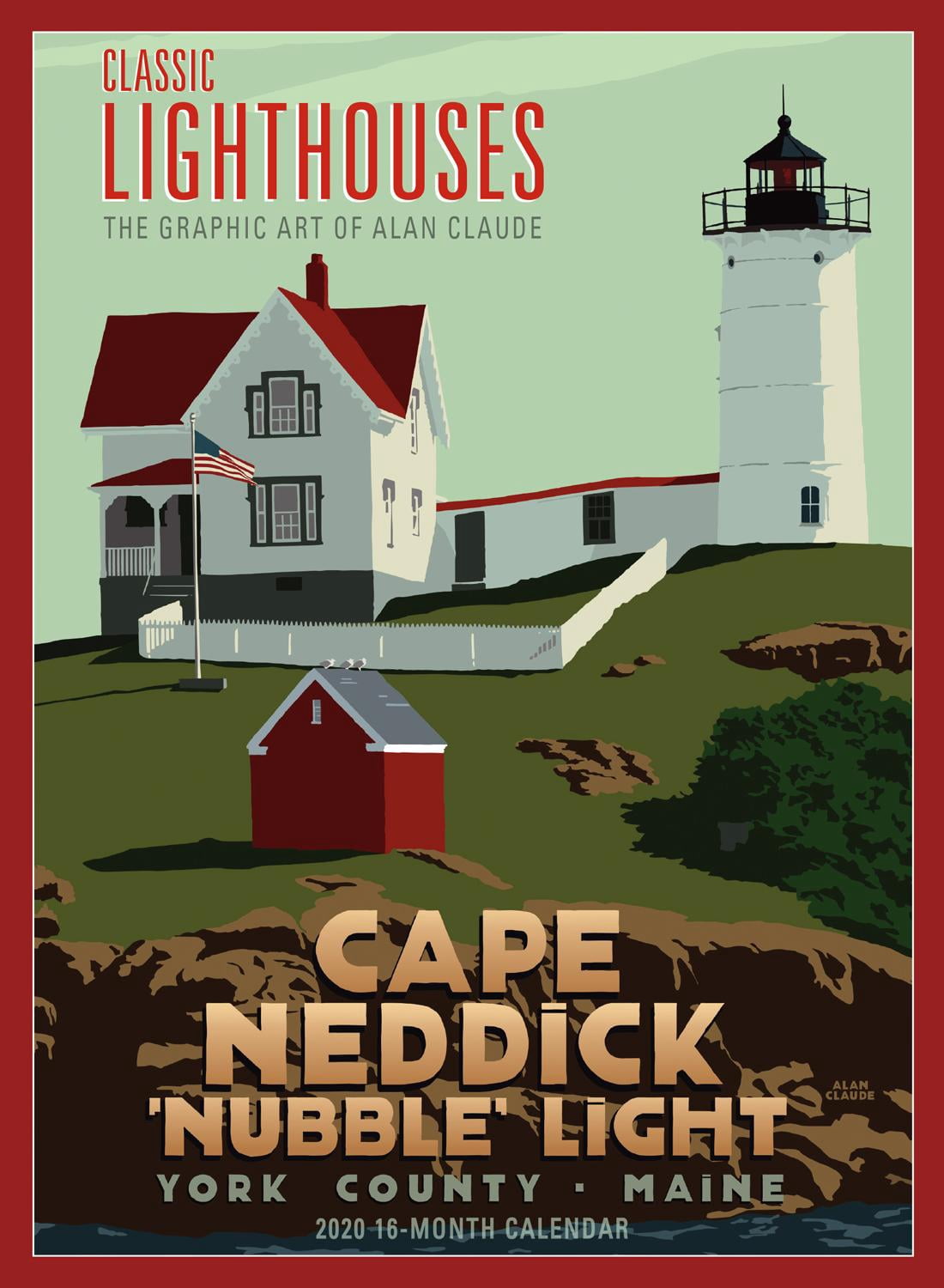 2020 Classic Lighthouses the Graphic Art of Alan Claude 16-Month Wall ...