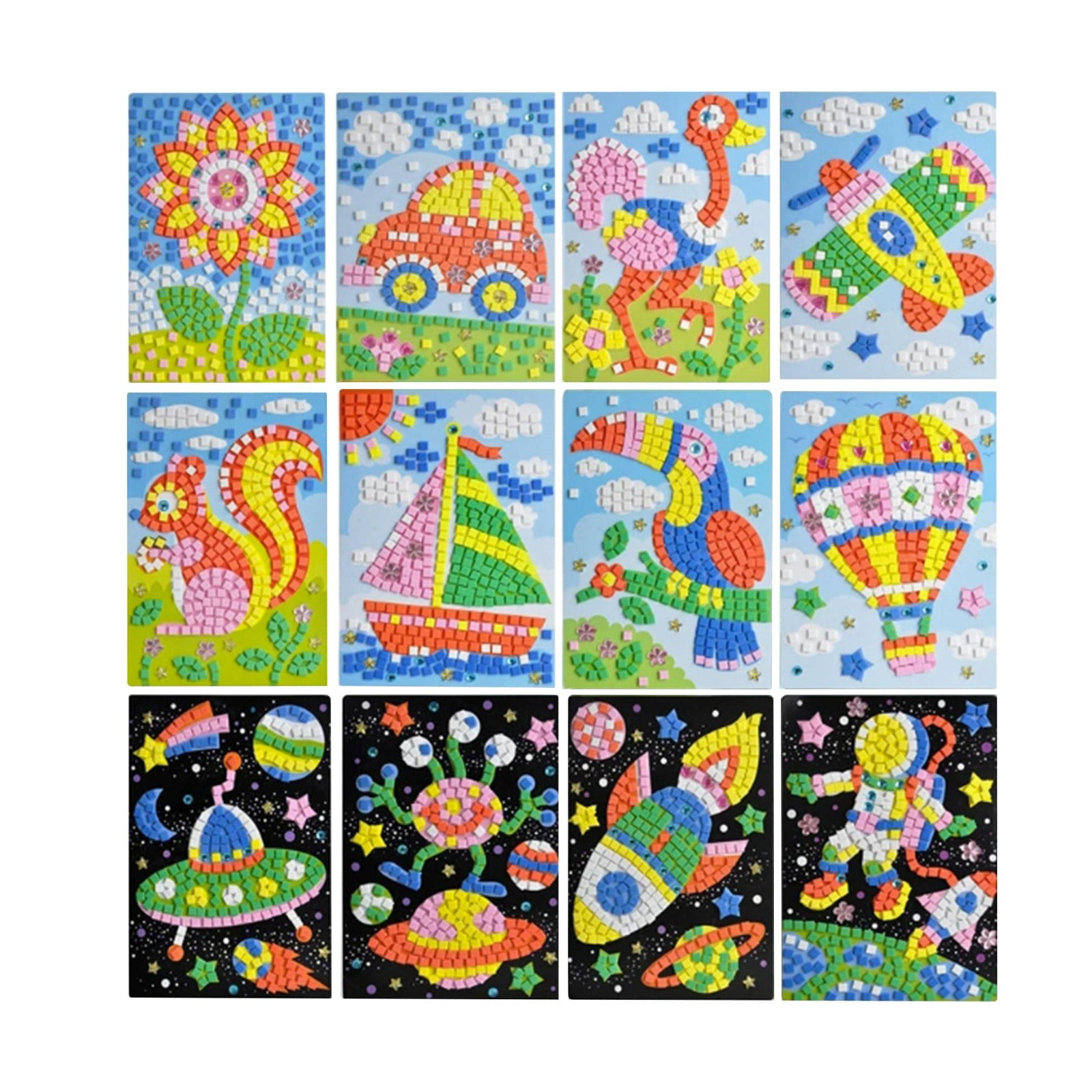 2020 Creative Kids Game DIY Kits 3D Mosaics Puzzle Stickers EVA Foam ...