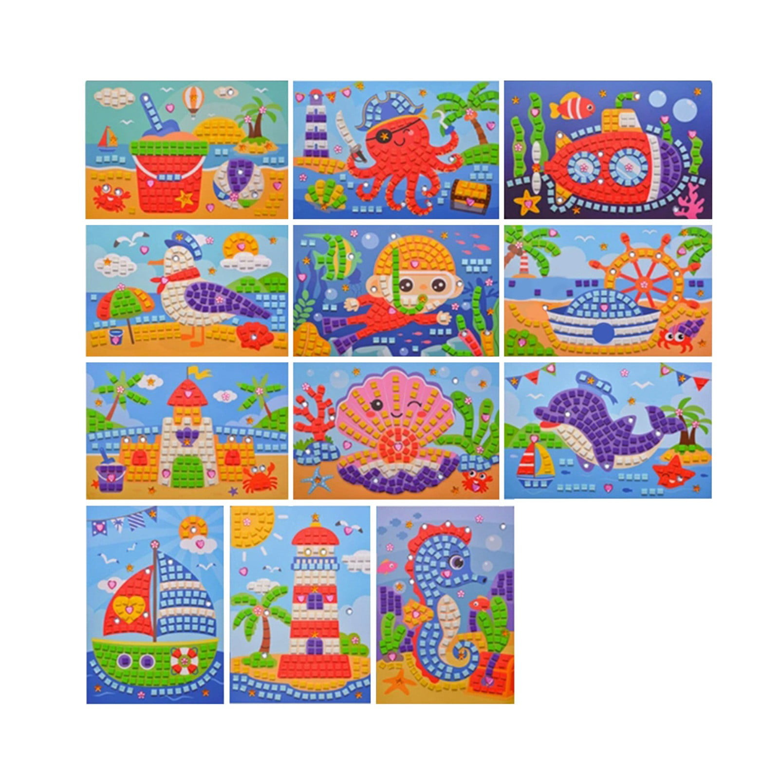 2020 Creative Kids Game DIY Kits 3D Mosaics Puzzle Stickers EVA Foam ...