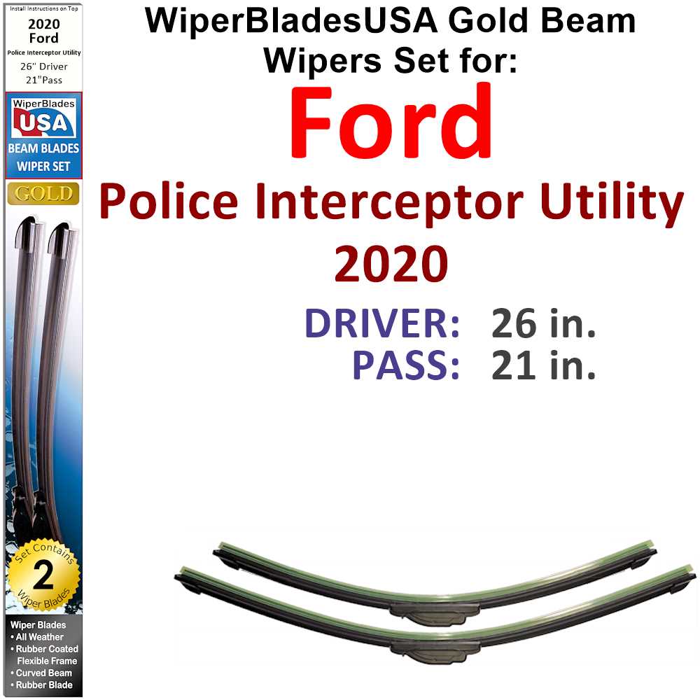2020 Ford Police Interceptor Utility Beam Wiper Blades Wipers WBUSA ...