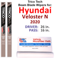 2020 Hyundai Veloster N Beam Blade Wipers (Set of 2) - Walmart.com