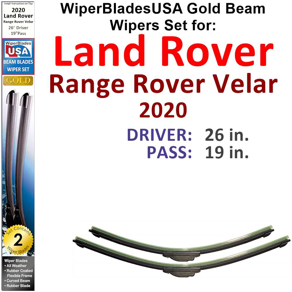2020 Land Rover Range Rover Velar Beam Wiper Blades Wipers WBUSA (Set ...