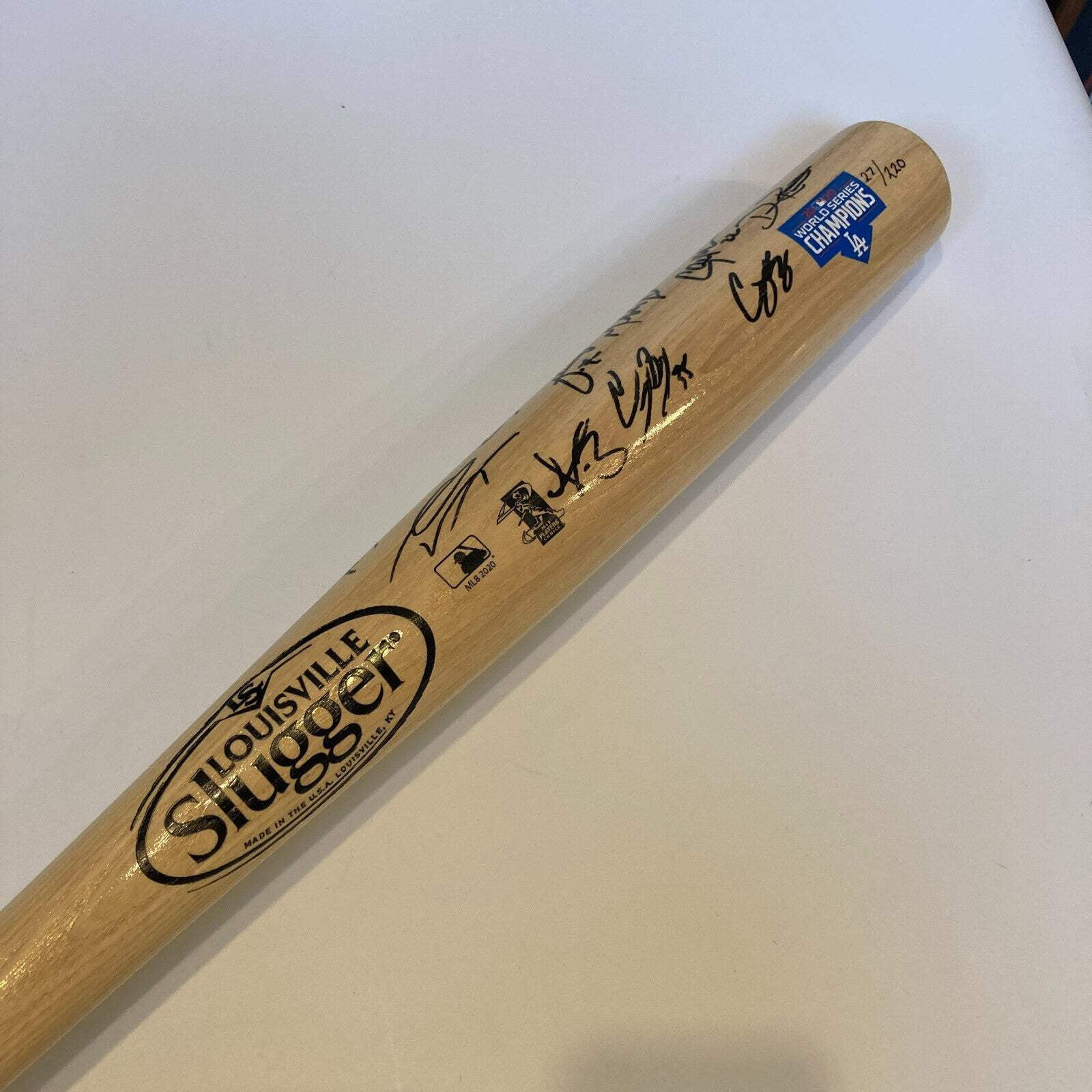 2020 Los Angeles Dodgers World Series Champs Team Signed Baseball Bat ...