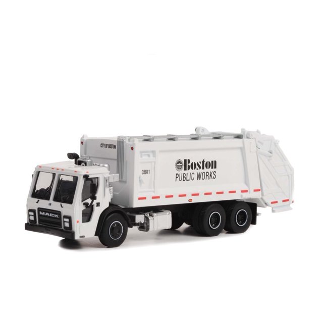 2020 Mack LR Rear Loader Refuse Truck, White - Greenlight 45160C - 1/64 Scale Diecast Car ...