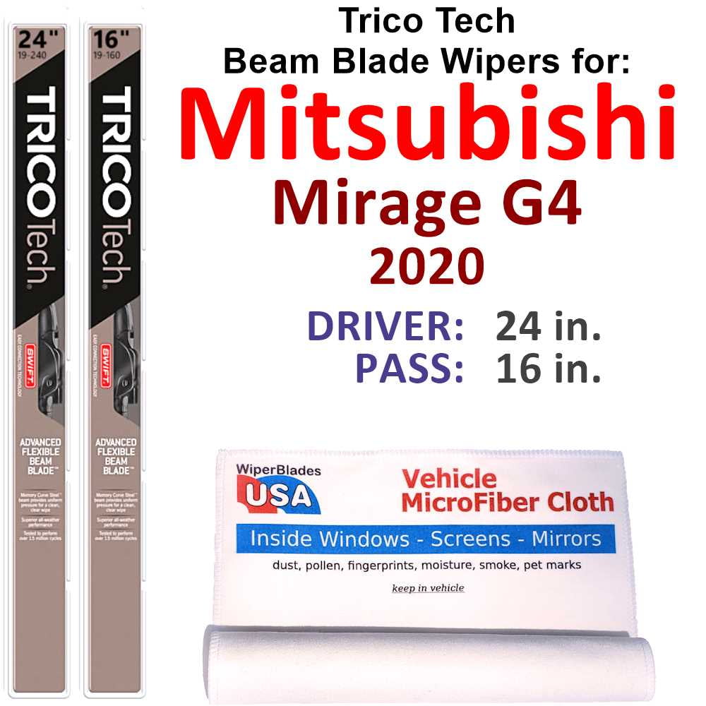 2020 Mitsubishi Mirage G4 Beam Blade Wipers (Set of 2) - Walmart.com