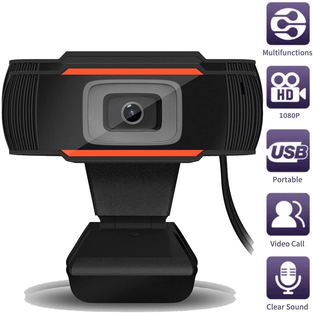 Basstop 1080P HD Webcam, Built-In Microphone, USB Camera for Laptops ...