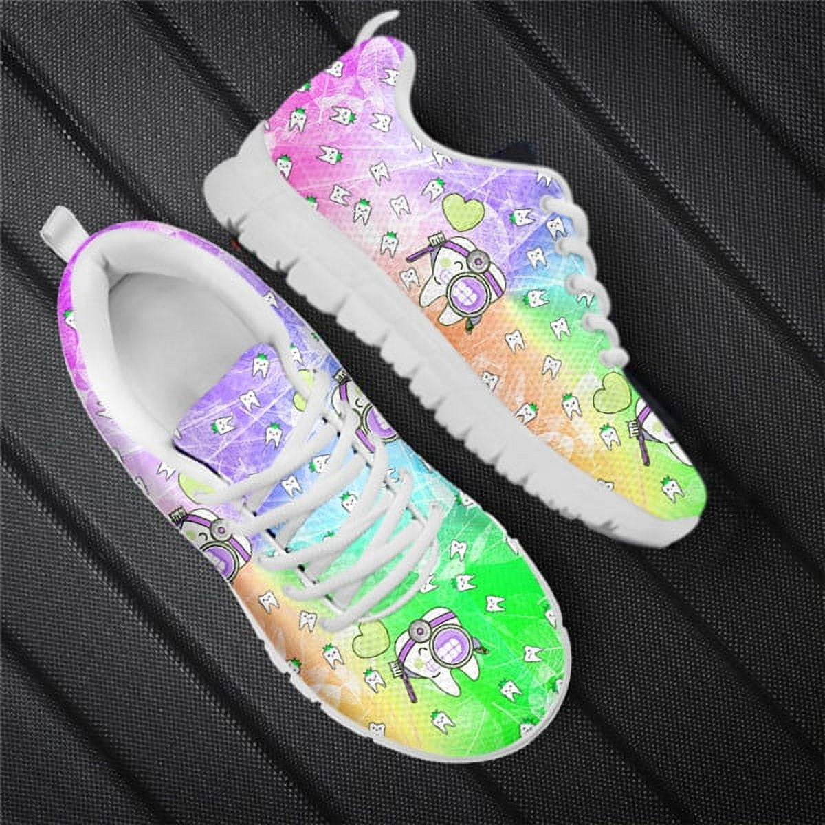 2020 New Casual Men Lace Up Flats Sneakers Cute Cartoon Galaxy Dental ...