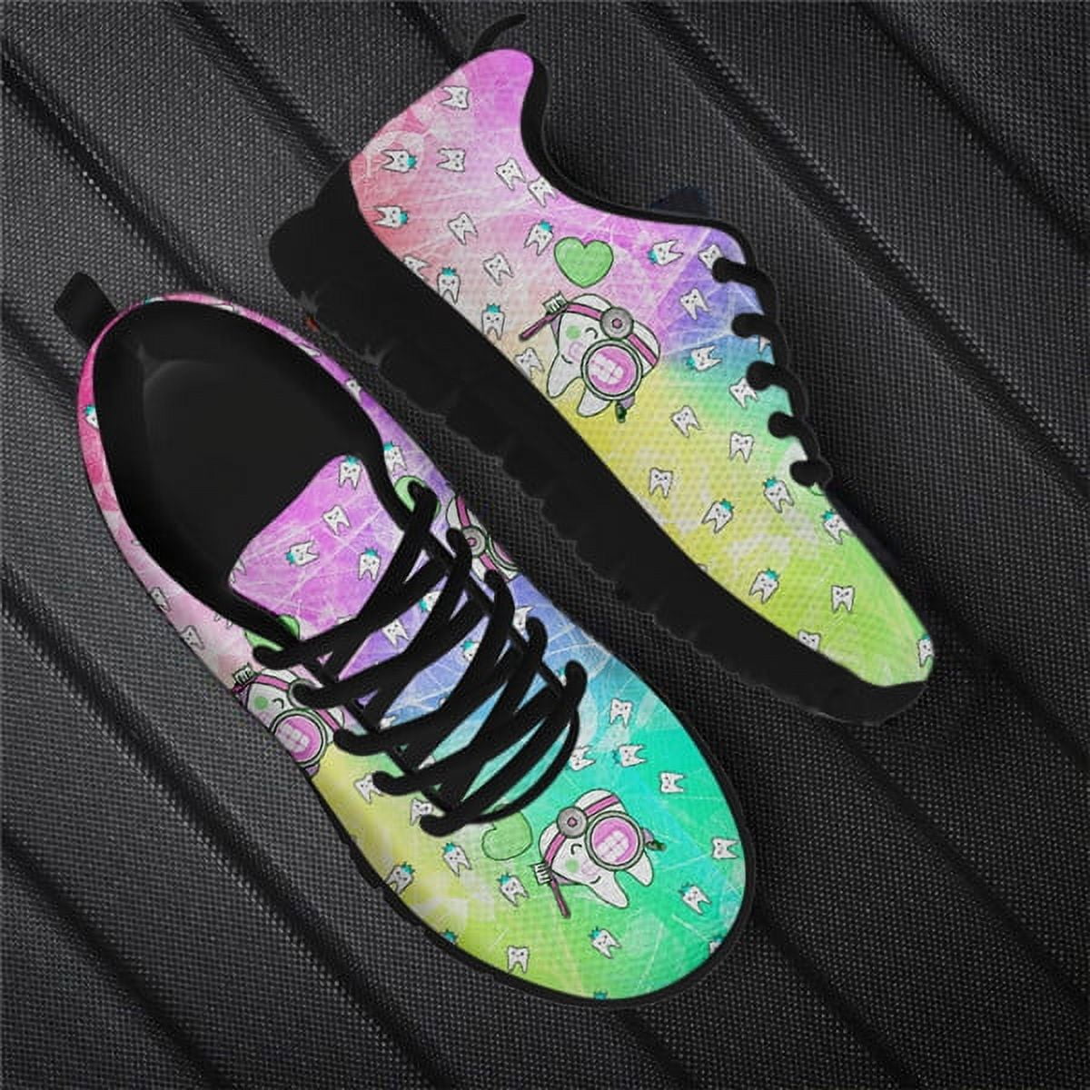 2020 New Casual Men Lace Up Flats Sneakers Cute Cartoon Galaxy Dental ...