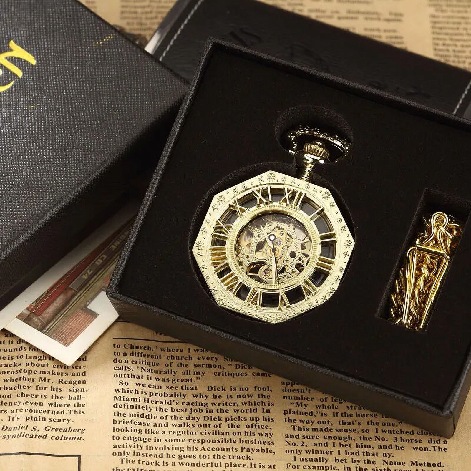 2020 New Classic Hexagonal Mechanical Pocket Watch FOB Chain Steampunk ...
