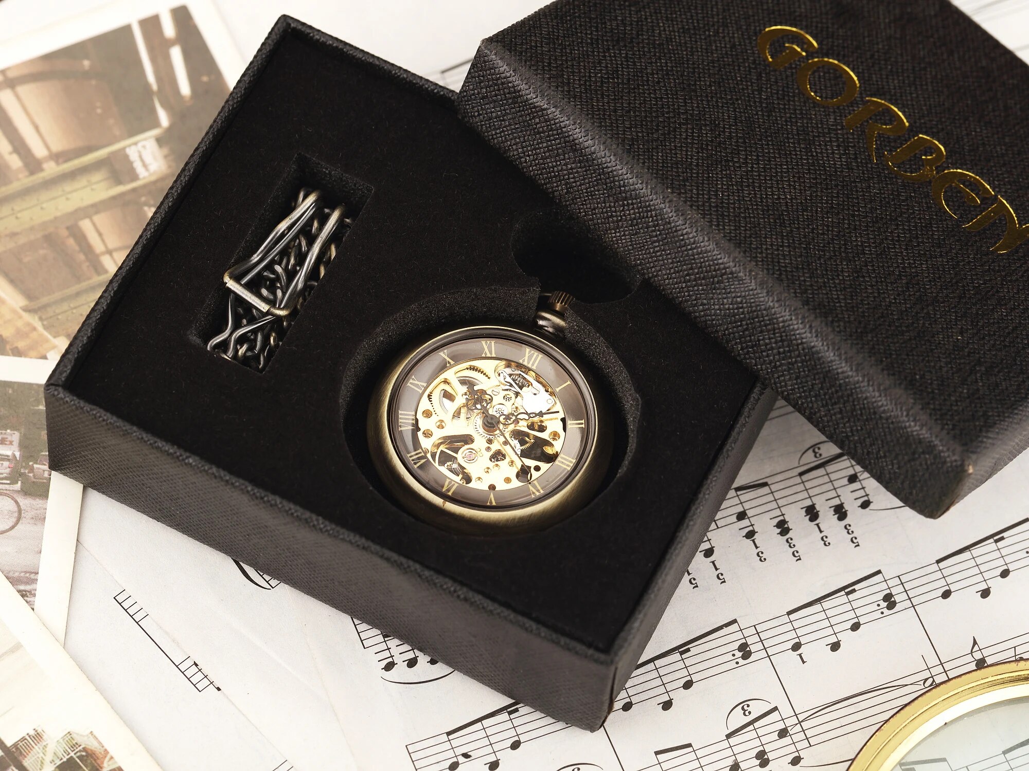 2020 New Classic Hexagonal Mechanical Pocket Watch FOB Chain Steampunk ...