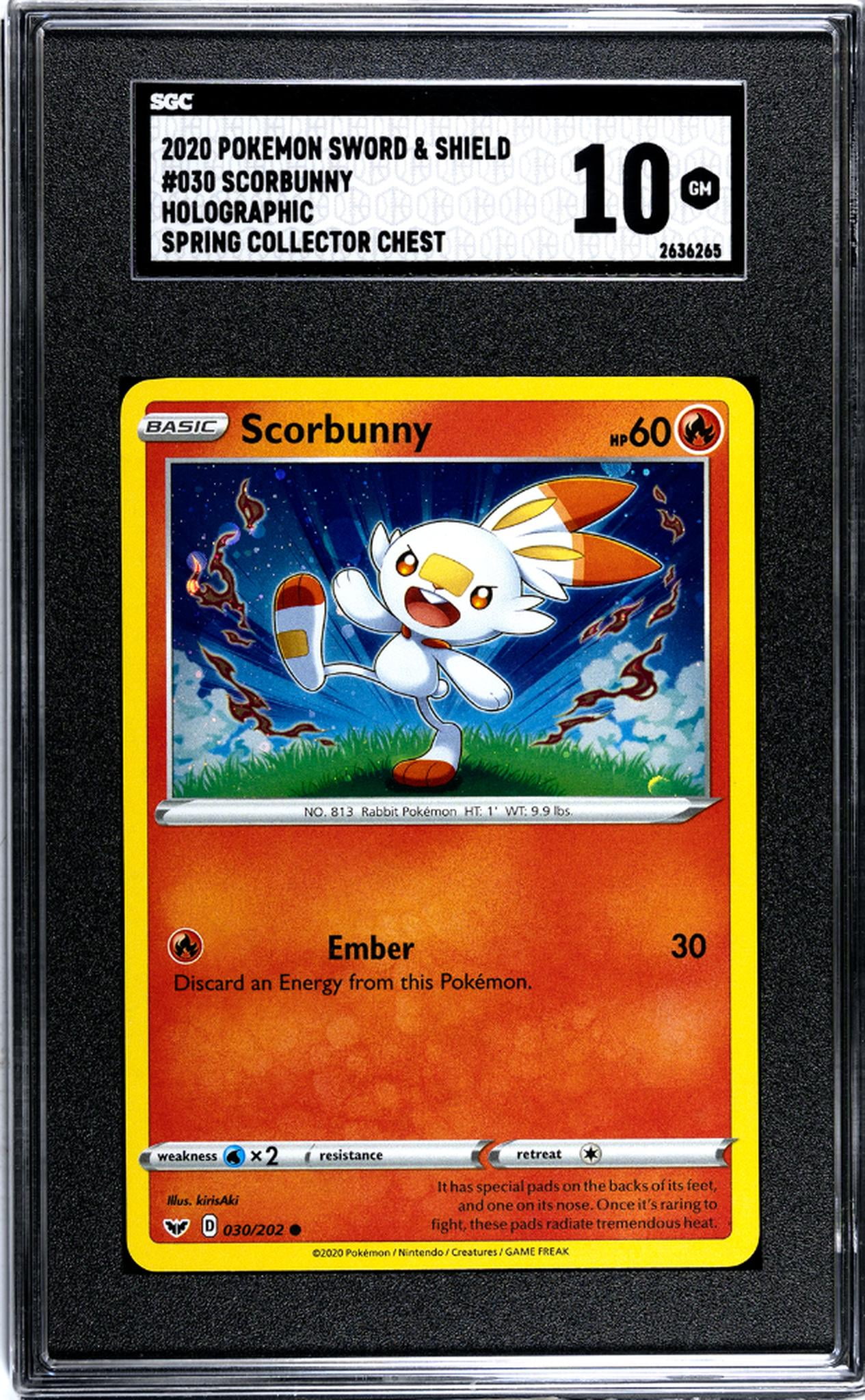 2020 Pokémon Sword & Shield Scorbunny #030/202 SGC 10 - Walmart.com