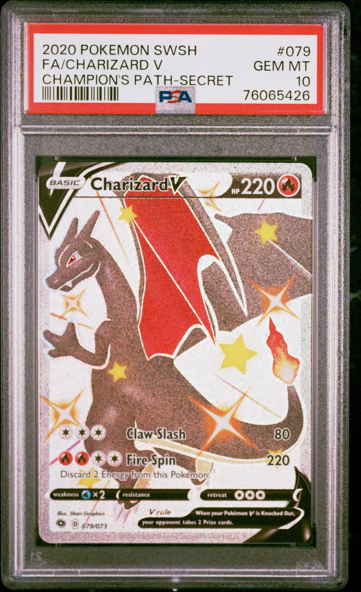 2020 Pokemon Sword and Shield Champion's Path Secret Rare Charizard V ...