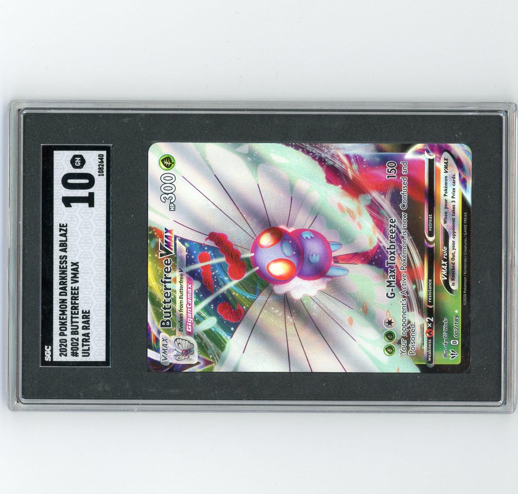 2020 Pokemon Sword and Shield Darkness Ablaze Butterfree Vmax #2 SGC 10 ...