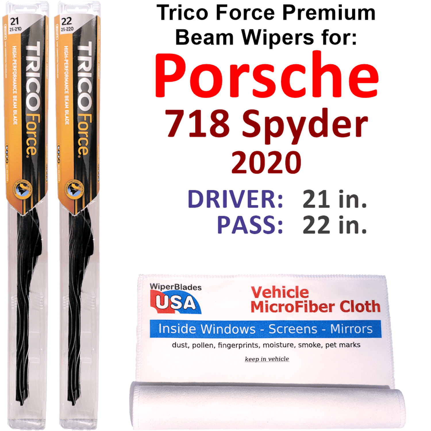 2020 Porsche 718 Spyder Performance Beam Wipers (Set of 2) - Walmart.com