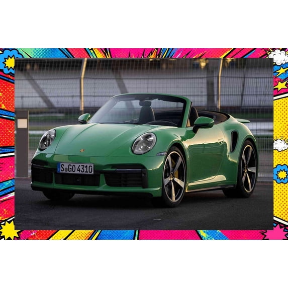 2020 Porsche 911 Turbo Cabriolet Style B - Pop Art Edition | 12x18 Inch ...