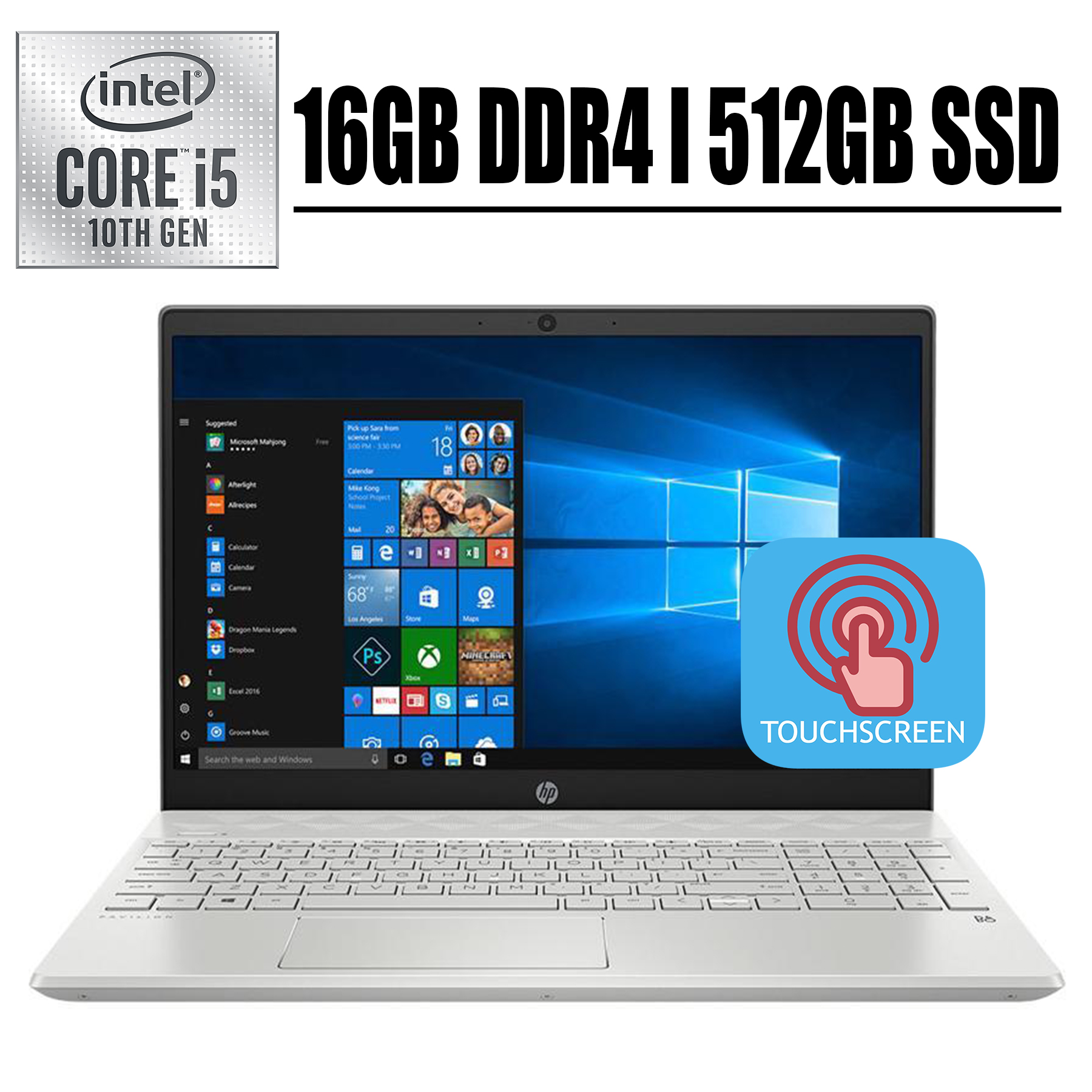 2020 Premium HP Pavilion 15 Newest Laptop Computer I 15.6" FHD IPS Touchscreen Display I 10th ...