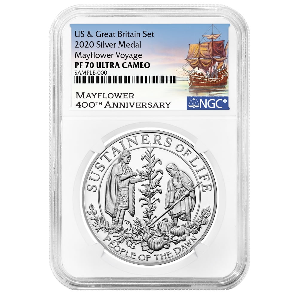 2020 Proof Mayflower Silver Medal 400th Anniversary NGC PF70UC ...