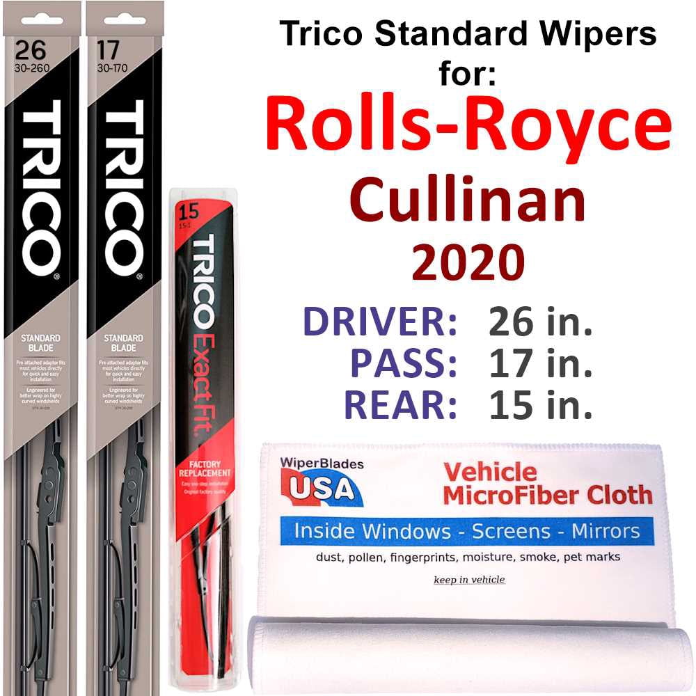 2020 Rolls-Royce Cullinan Wiper Blades (Set of 3) w/Rear Wiper ...