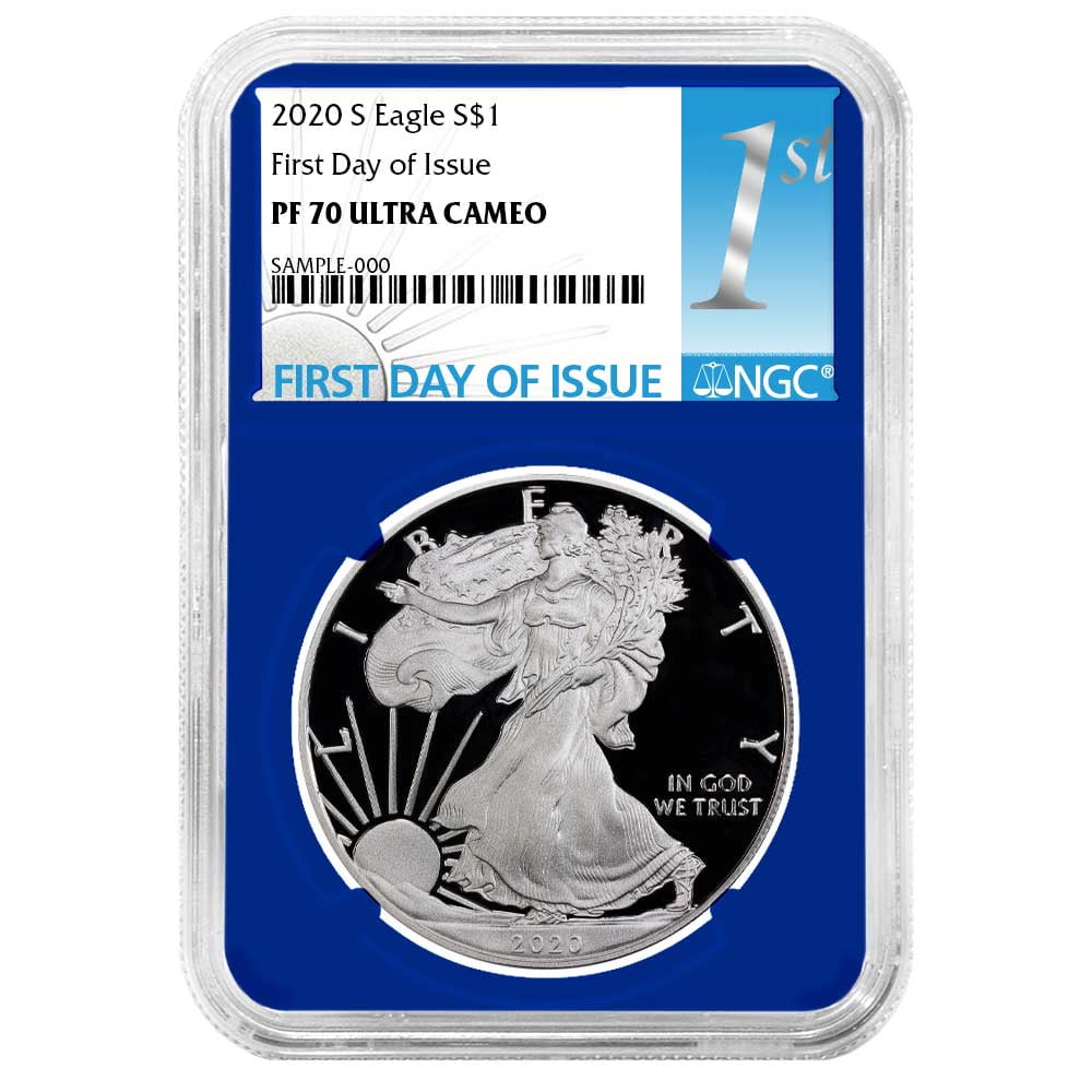 2020-S Proof $1 American Silver Eagle NGC PF70UC FDI First Label Blue ...
