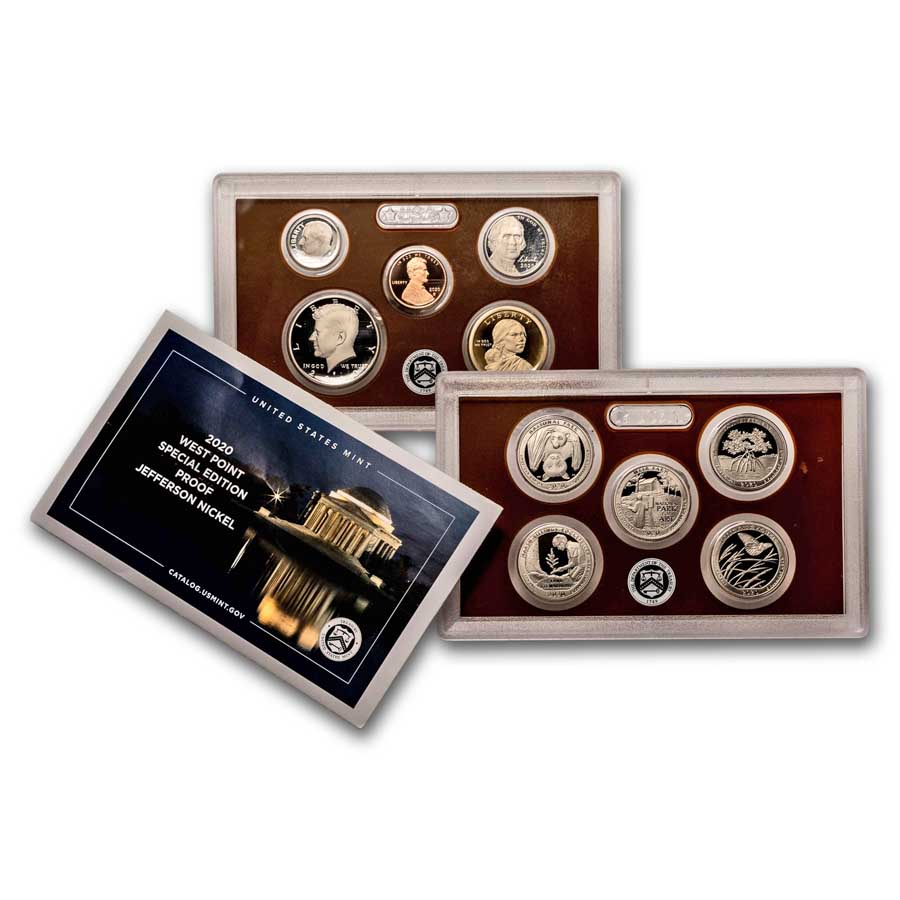 2020-S U.S. Proof Set with Special 2020-W Jefferson Nickel and 10 Other ...