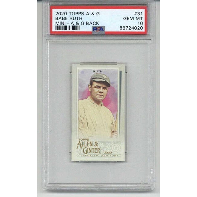 2020 Topps Allen & Ginter Mini A & G Back Babe Ruth Card Yankees Psa 10 ...